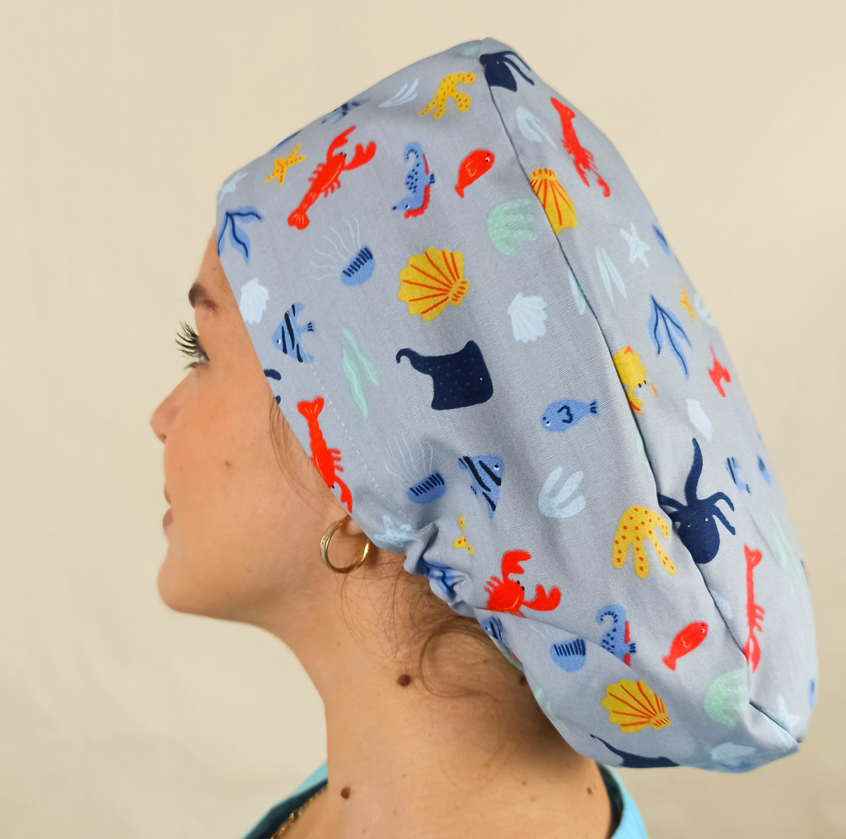 The SeaWorld -Medical Scrub Hats-Custom With Satin-Lobster Octopus Hip ...